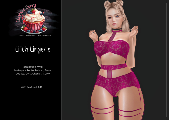 Second Life Marketplace - Cupcake Berry - Lilith Lingerie - DEMO - Unpack